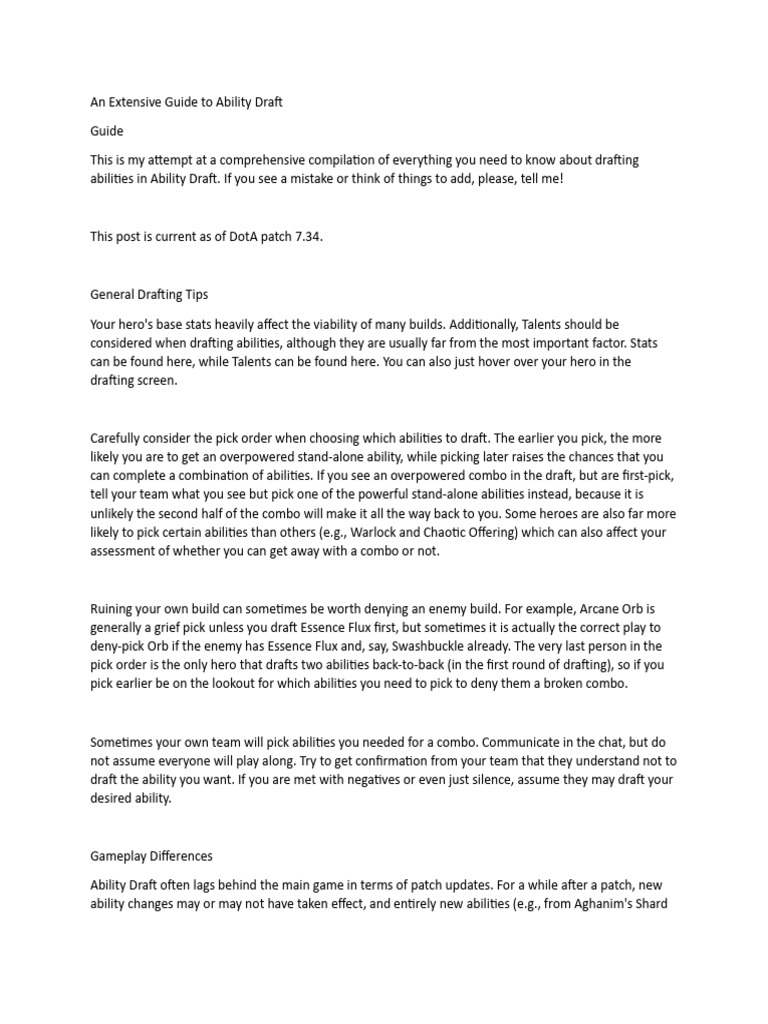 An Extensive Guide To Ability Draft | PDF