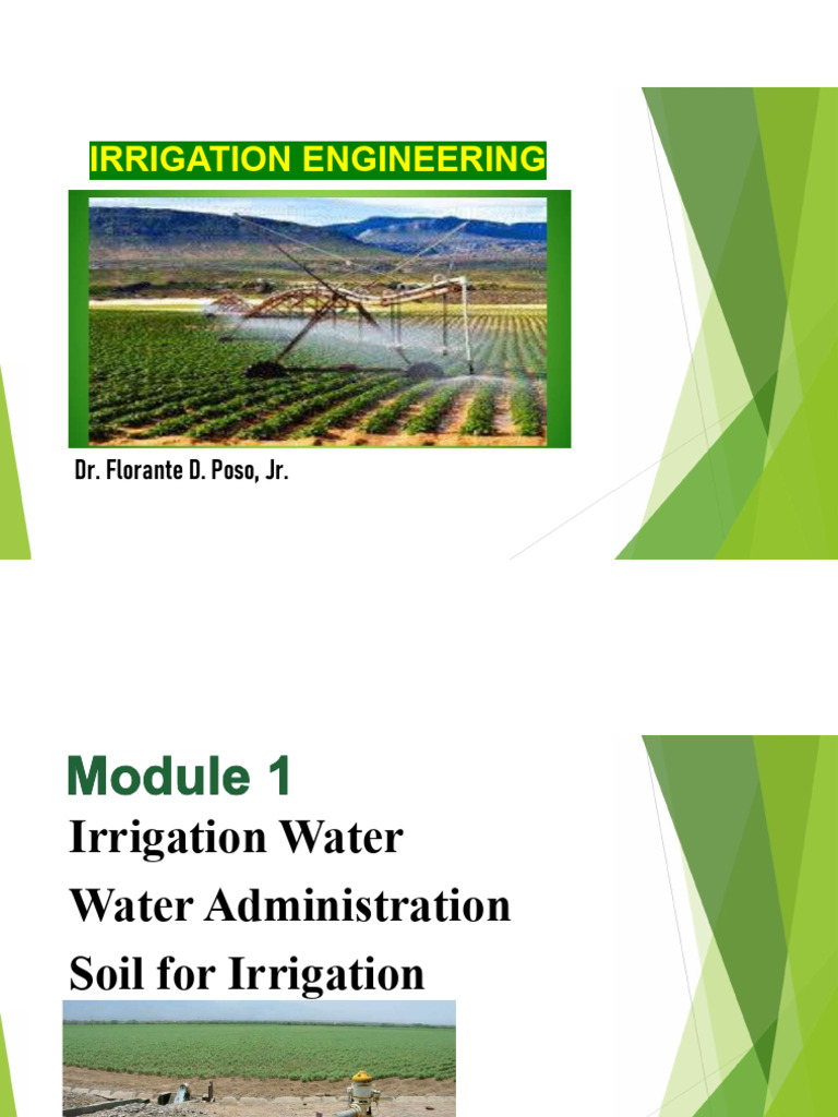Module 1 - Introduction To Irrigation Engineering | PDF | Soil | Irrigation Module 1 - Introduction To Irrigation Engineering | PDF | Soil | Irrigation