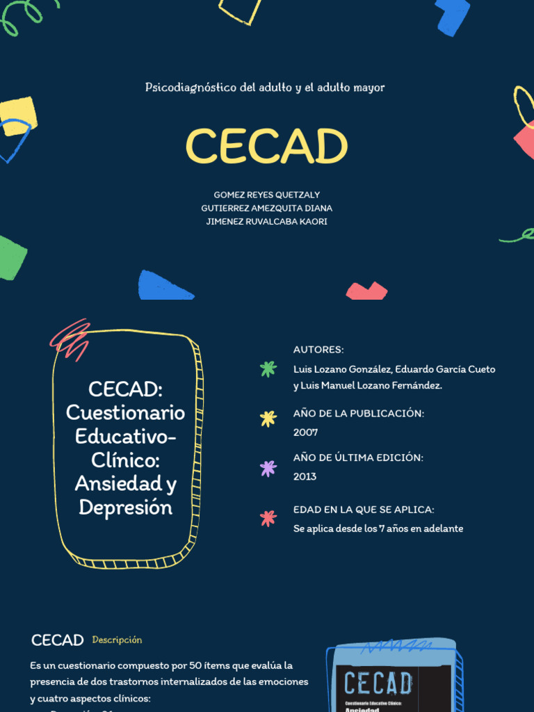 CECAD: Evaluación de Ansiedad y Depresión | PDF | Ansiedad | Depresión ...