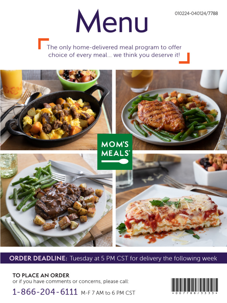 Moms Meals Menu | PDF