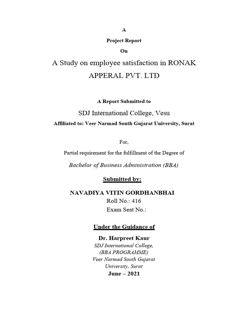 Title Page, Declaration & Acknowledgements | Download Free PDF | Job ...