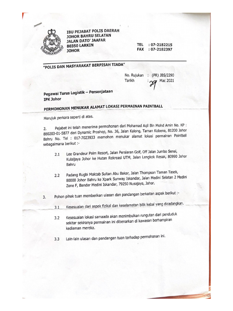 Ibu Pejabat Polis Daerah | PDF