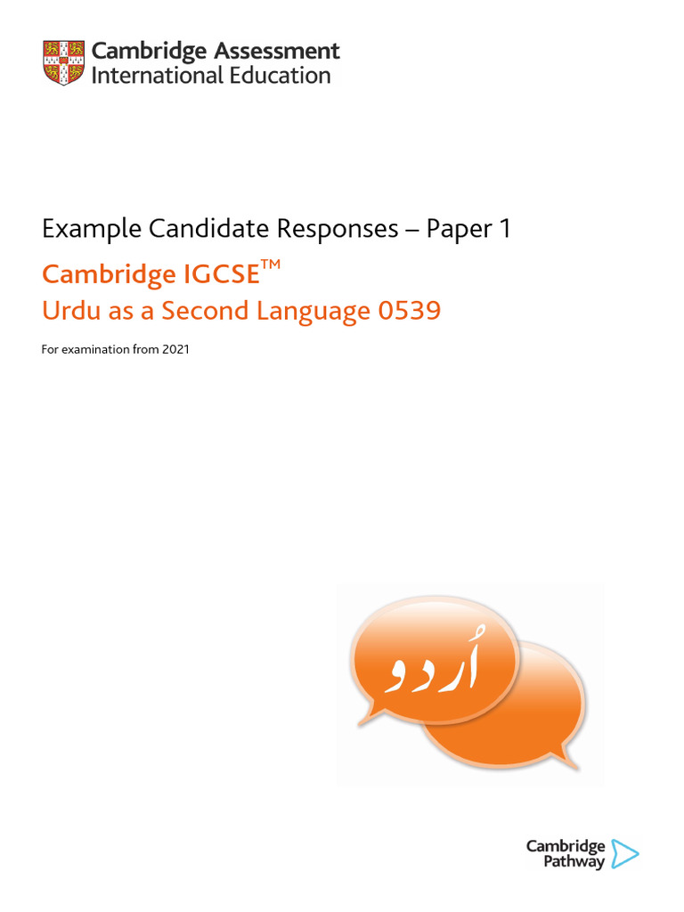 0539 Example Candidate Responses (For Examination From 2021) | PDF ...
