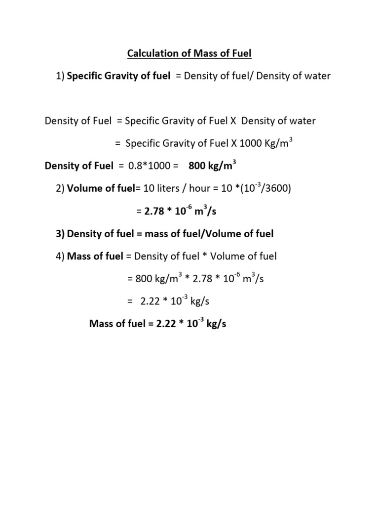 Fuel Mass Calculation Guide | PDF