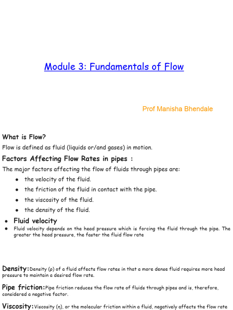 Fluid Flow Fundamentals and Principles | PDF | Fluid Mechanics | Fluid ...