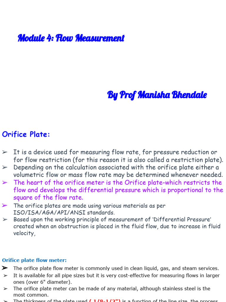 Module 4 Flow Measurement | PDF | Flow Measurement | Buoyancy