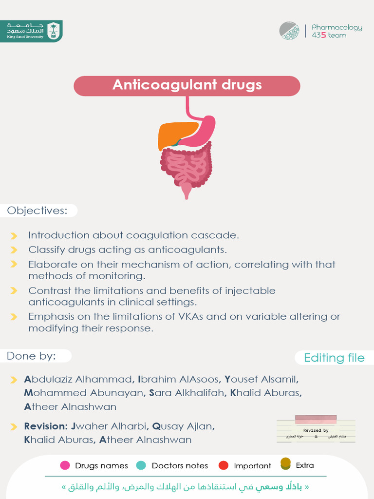 9 - Anticoagulant Drugs (Final) | PDF | Coagulation | Thrombosis