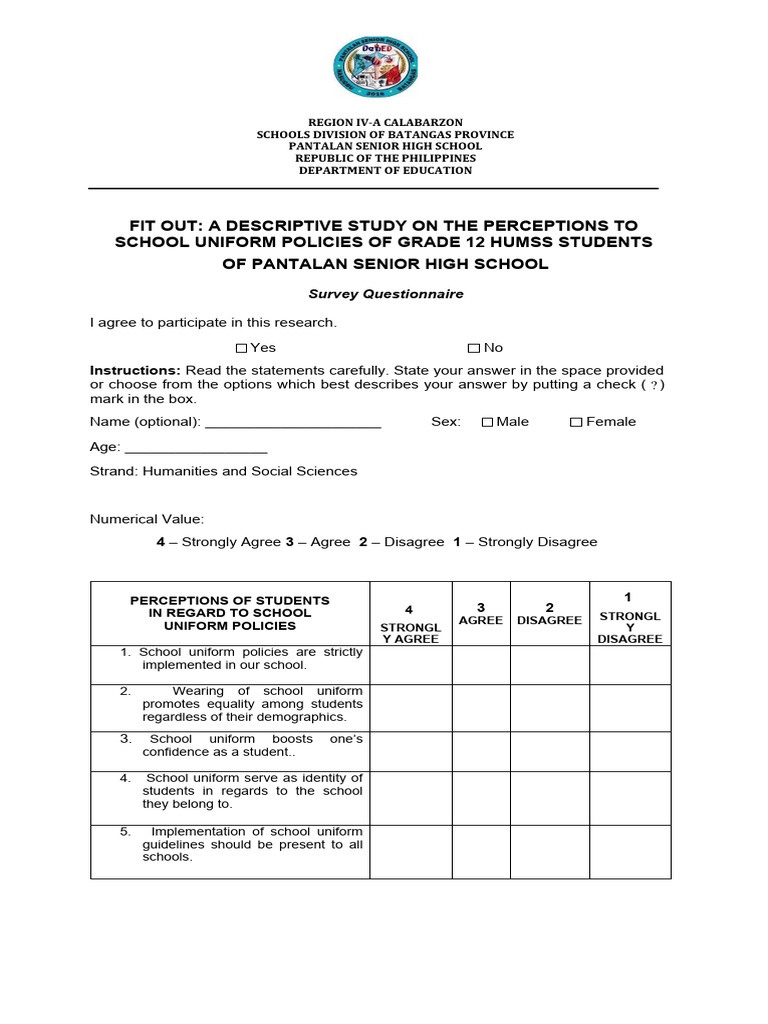 Survey Questionnaire | PDF | Gender | Gender Studies
