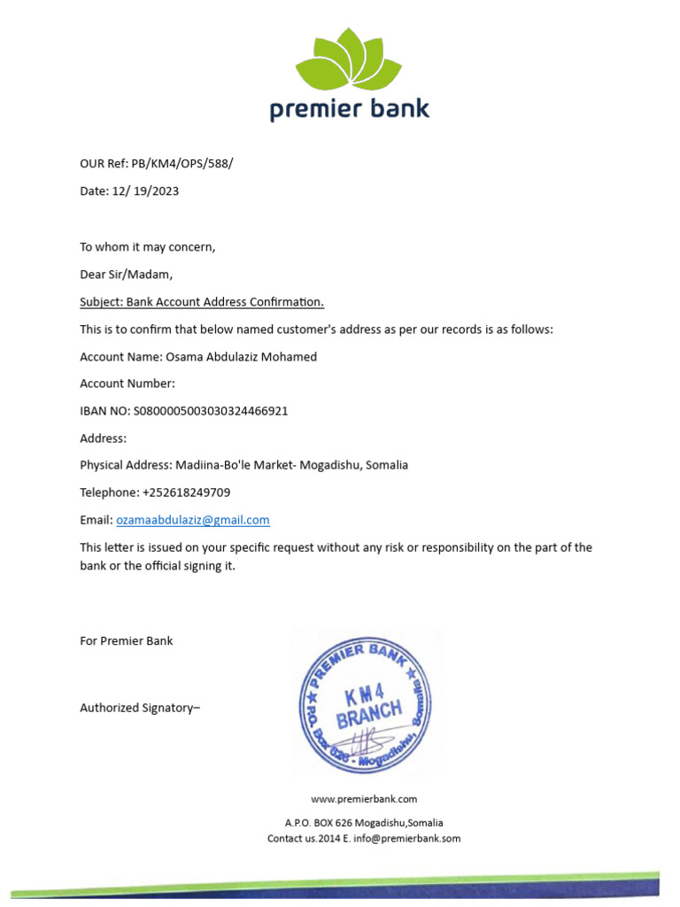 Premier Bank Swift Co | PDF