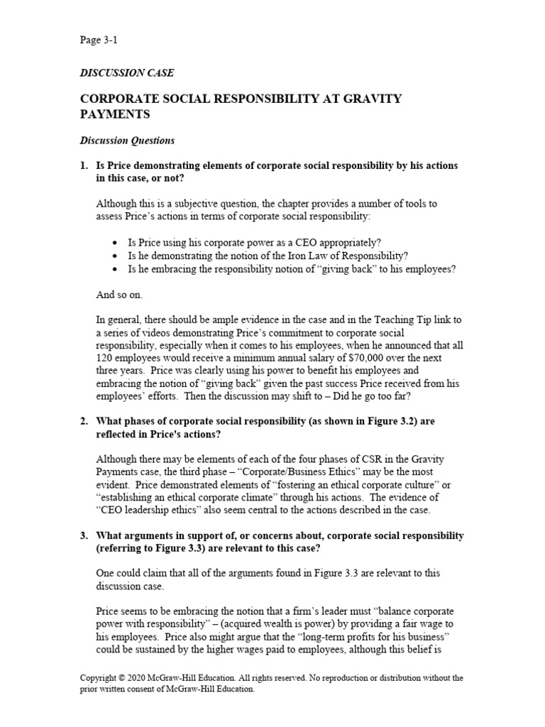 Solution Manual Chapter3 | PDF | Corporate Social Responsibility | Employment