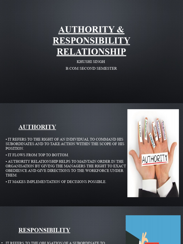 AUTHORITY & RESPONSIBILITY RELATIONSHIP | PDF