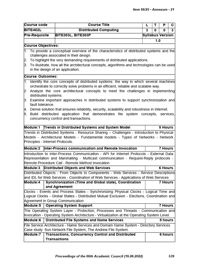 Syllabus Pdf Distributed Computing System
