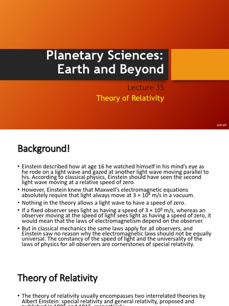 Understanding Einstein's Theory of Relativity | PDF | Gravitational ...