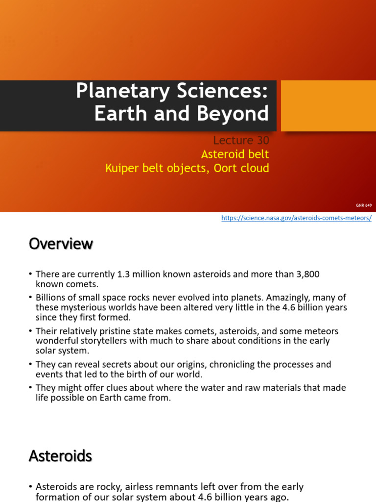Asteroids and Kuiper Belt Overview | PDF | Asteroid | Solar System
