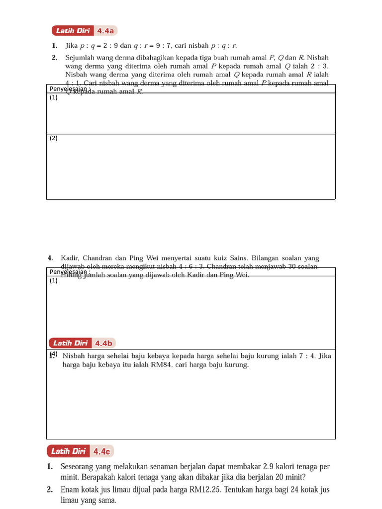 4.4 Nisbah, Kadar Dan Kadaran | PDF