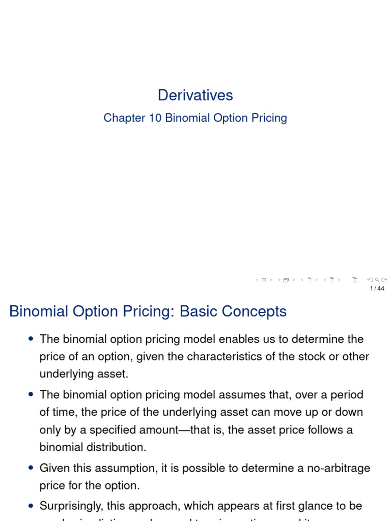 CH 10 Binomial Option Pricing | PDF | Option (Finance) | Volatility (Finance)