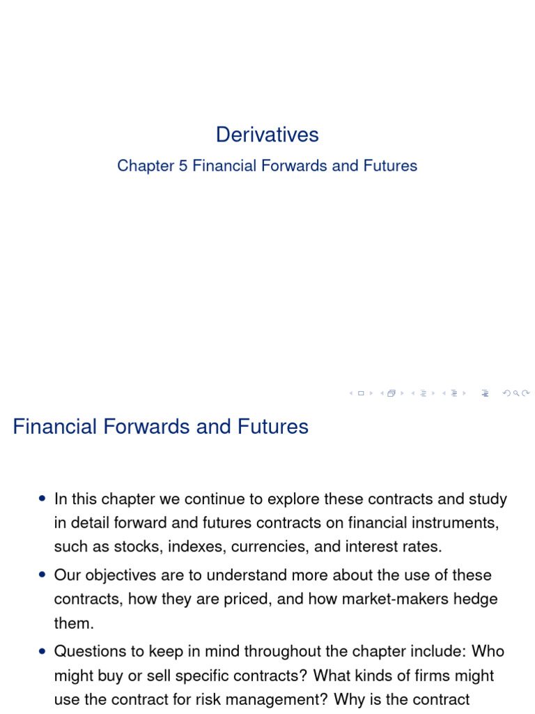 CH 5 Financial Forwards and Futures | PDF | Futures Contract | Stocks