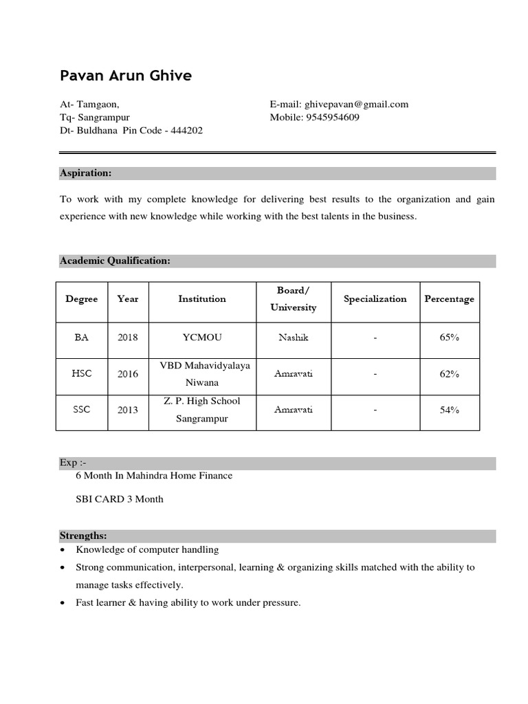 Pavan JOB Resume New | PDF
