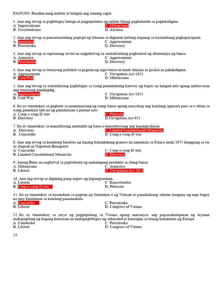 Grade 8 - Ap - Finals | PDF