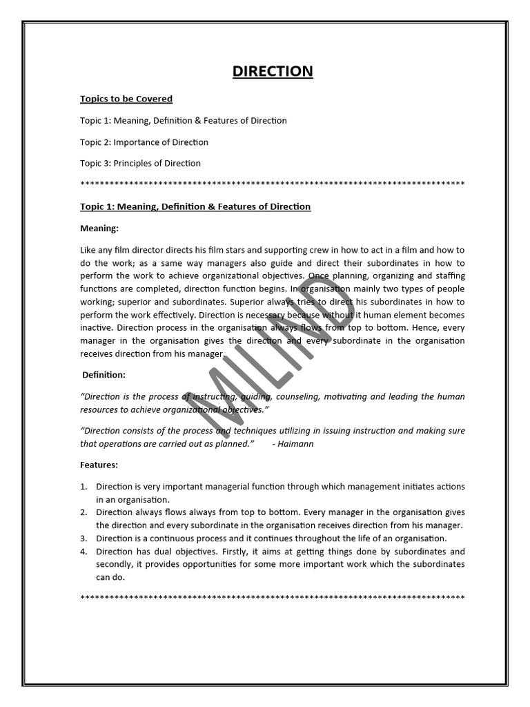 DIRECTION | PDF | Leadership | Hierarchy