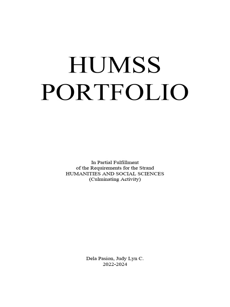 HUMSS Portfolio: 2022-2024 Overview | PDF | History