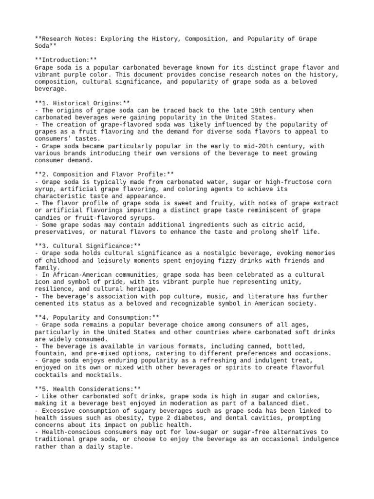 Grapesodastudy | PDF | Soft Drink | Drink