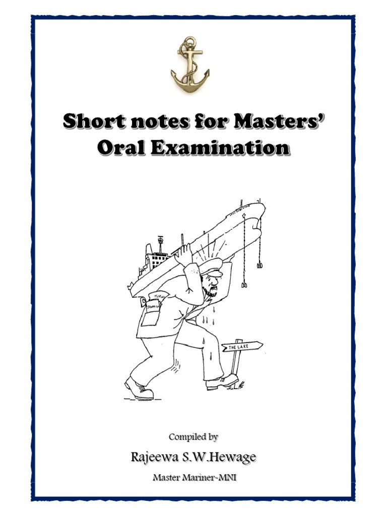 Master Mariner Oral Exam Guide | PDF | Maritime Pilot | Sea Captain