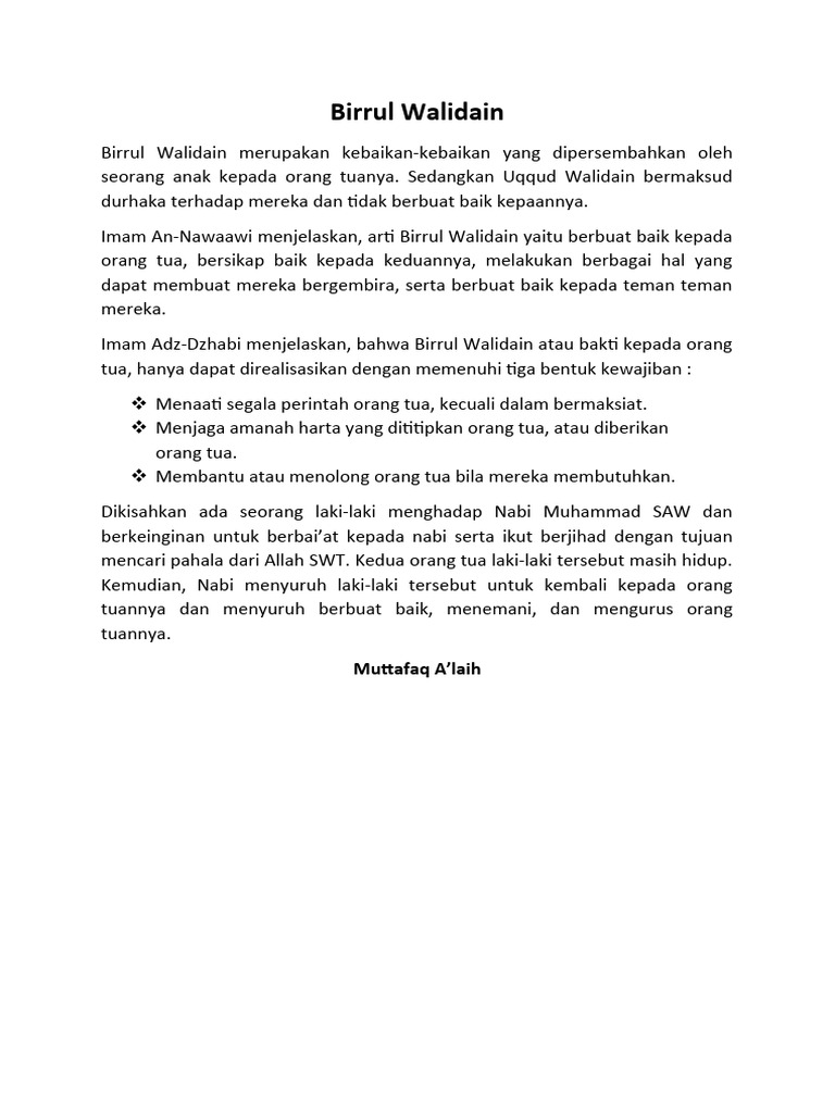 Birrul Walidain | PDF