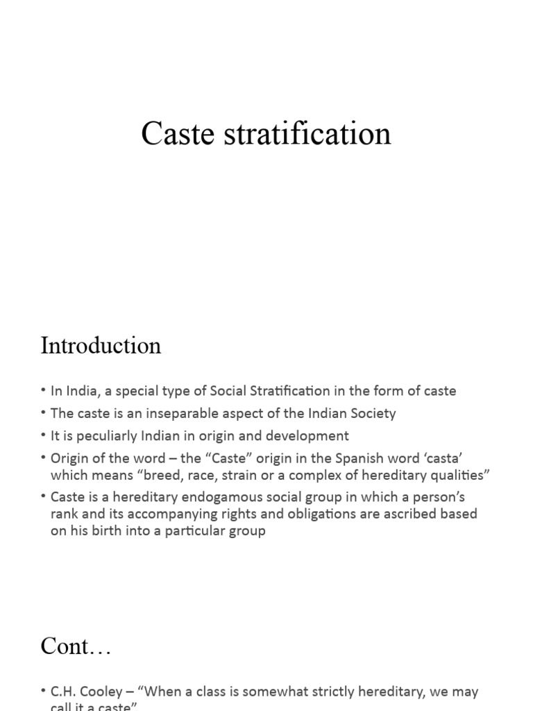 5.2 Social Stratification-Caste | PDF | Caste