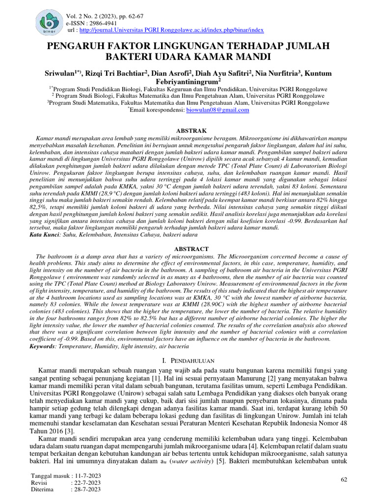 Pengaruh Faktor Lingkungan Terhadap Jumlah Bakteri | PDF | Pengembangan Diri | Kesehatan Holistik