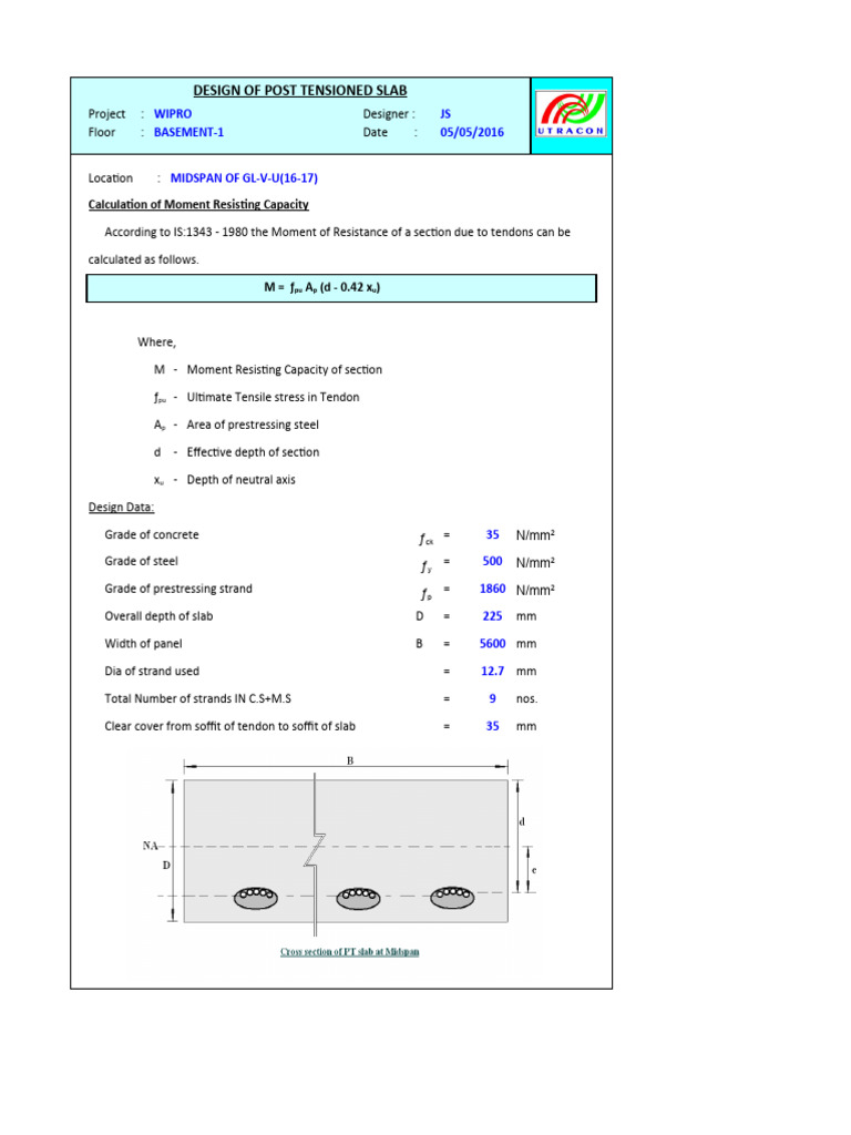 Rectangular Slab - Midspan GL-R10-R12 (HPH-HPG) | PDF | Prestressed ...