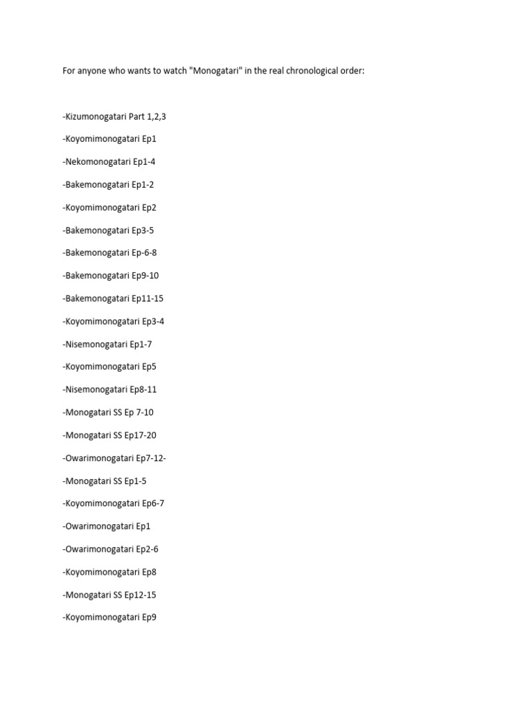 Monogatari Series | PDF