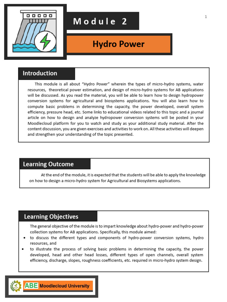 Module 2 Hydro Power | Download Free PDF | Turbine | Hydroelectricity