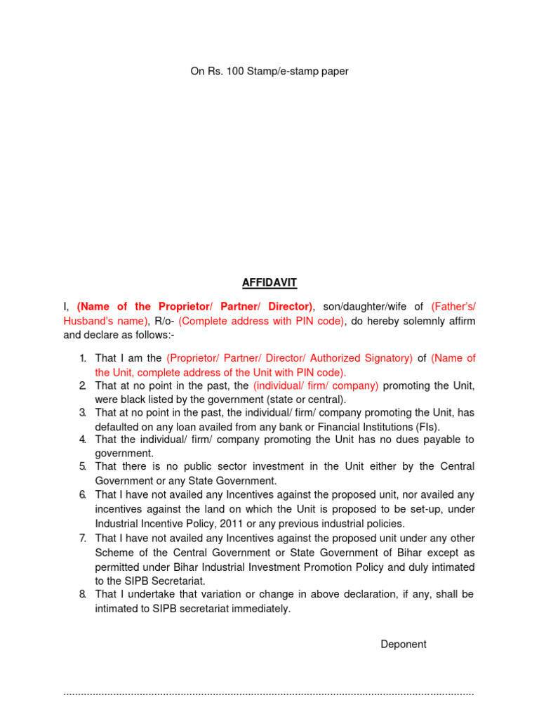 Self-Declaration Format V3 | PDF
