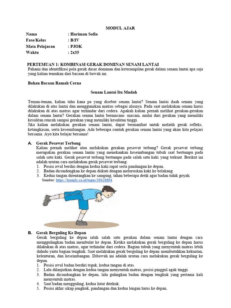 MODUL AJAR Senam Lamtai Kelas 4 | PDF MODUL AJAR Senam Lamtai Kelas 4 | PDF