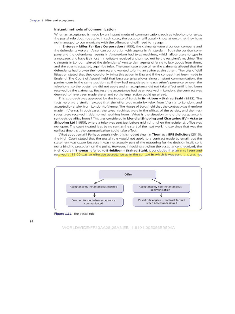 Communication of Acceptance Instantaneous | PDF