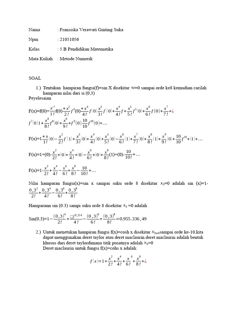 Metode Numerik Fransiska | PDF