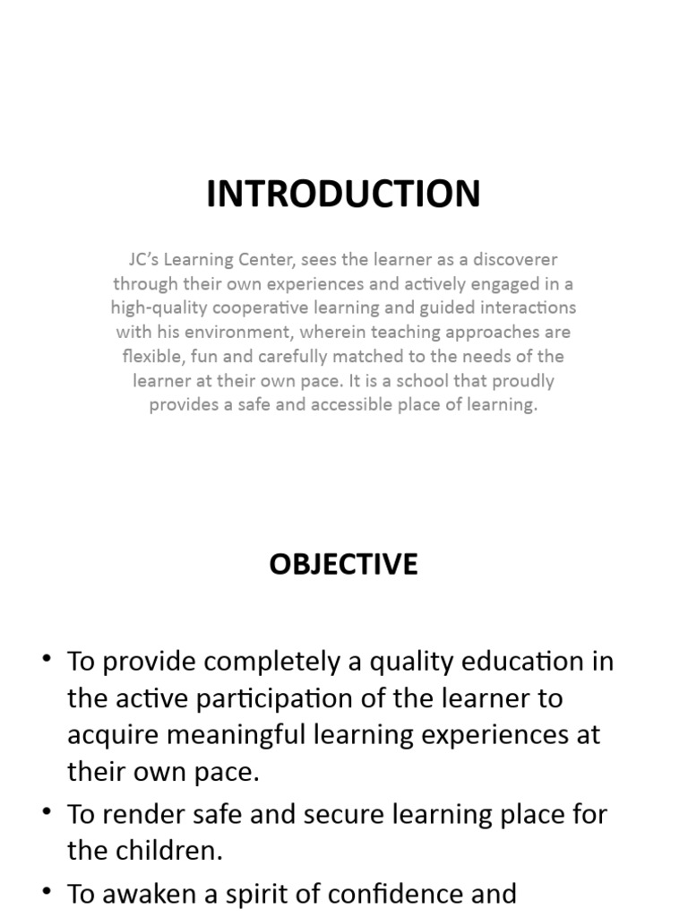 Introduction | PDF | Learning | Preschool