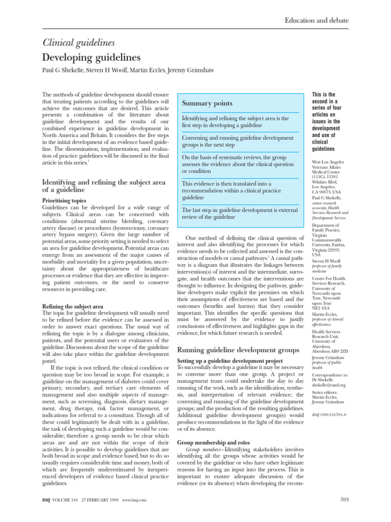 Developing Guidelines Pdf Systematic Review Randomized Controlled Trial