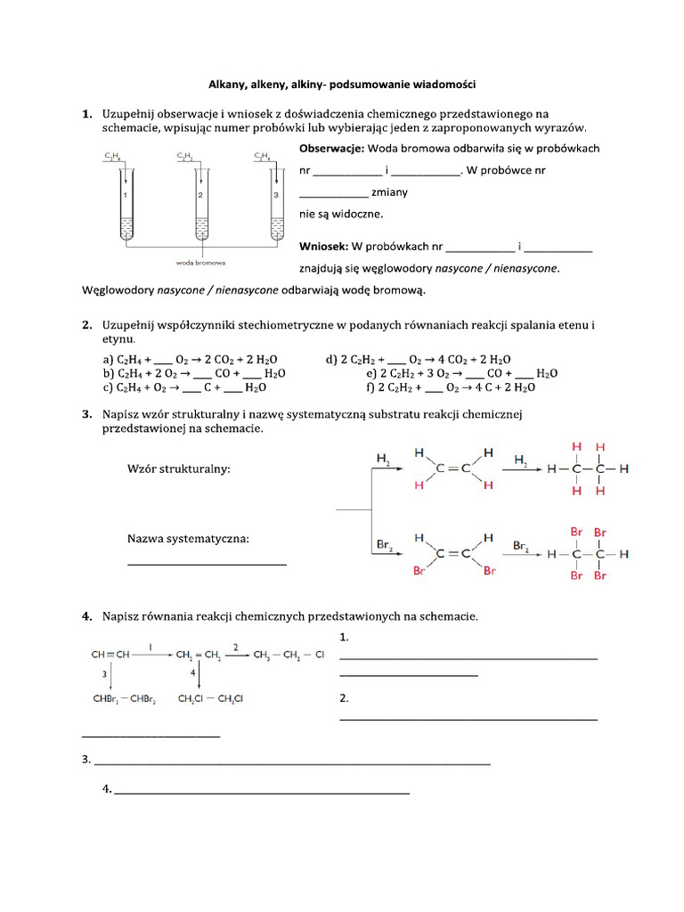 Alkany, alkeny i alkiny | PDF