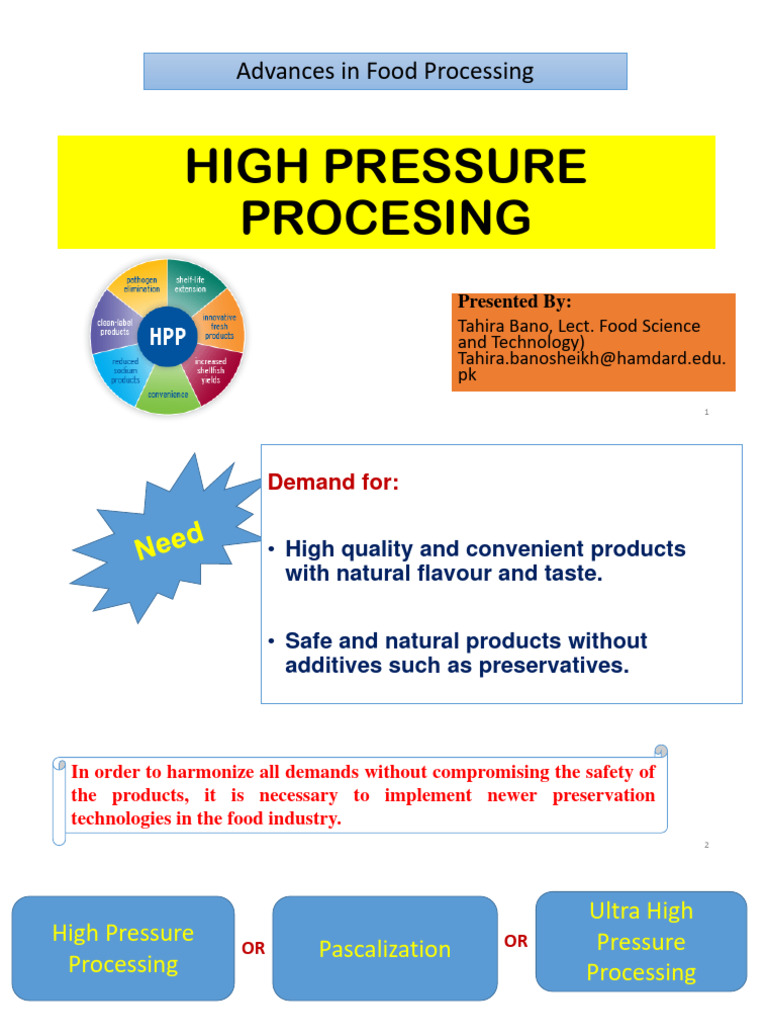 High Pressure Processing in Food Industry | PDF | Biology
