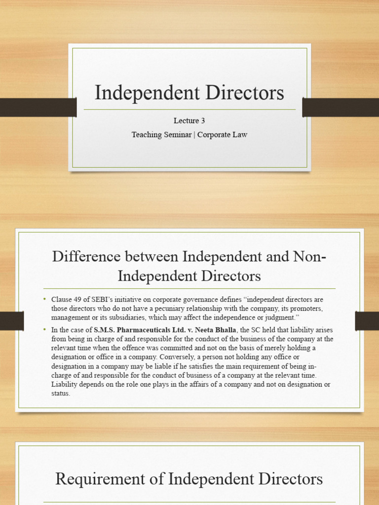 Understanding Independent Directors in Corporate Law | PDF | Business ...