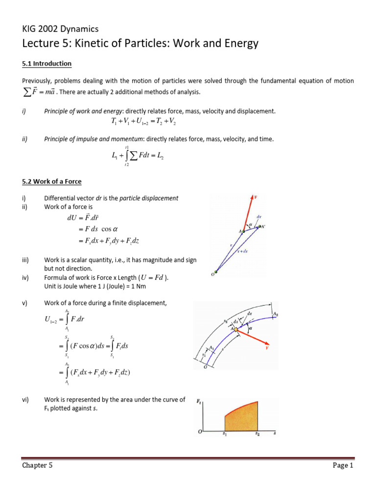 Work and Energy Principles in Dynamics | PDF | Force | Potential Energy