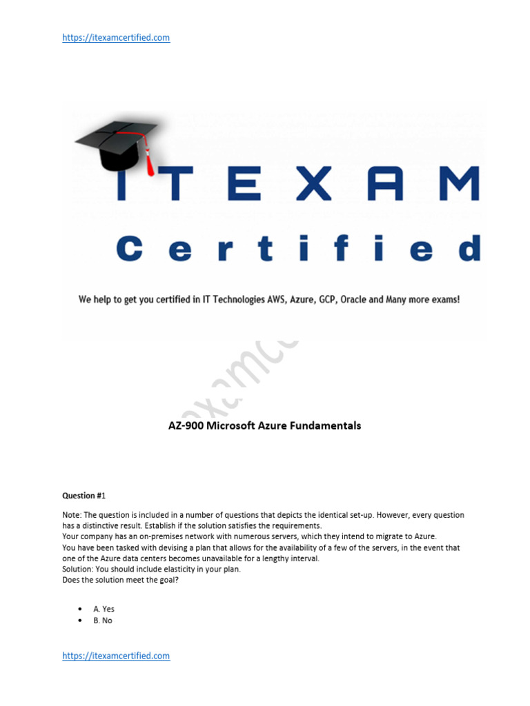 AZ-900 ITExams | PDF | Cloud Computing | Platform As A Service