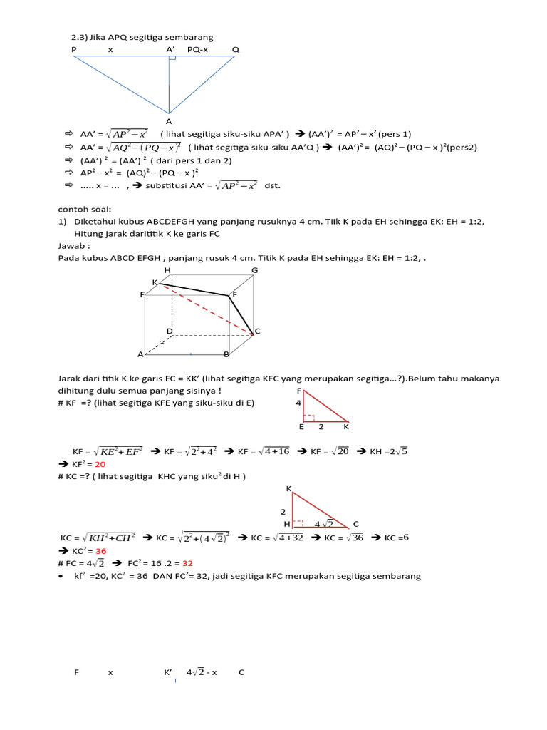 2.3 Jarak TTK Ke Garis (Segitiga Sembarang) Rvs | PDF | Olahraga & Rekreasi | Metode & Bahan Ajar