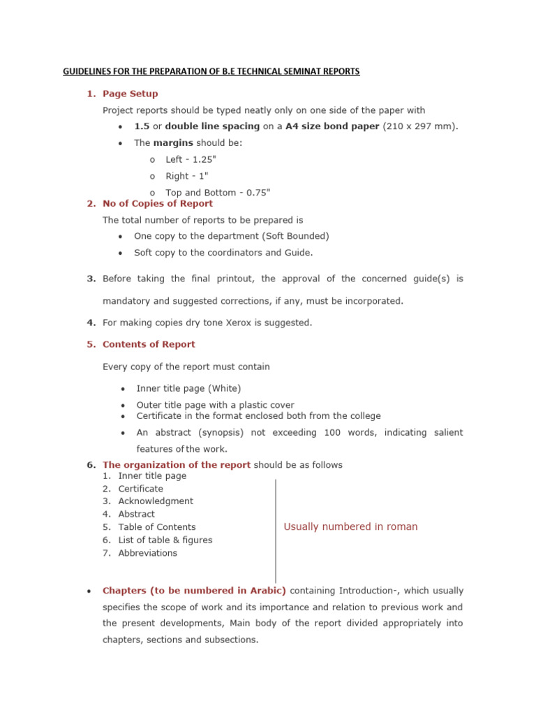 Seminar Report Preparation Guidelines | PDF | Written Communication ...