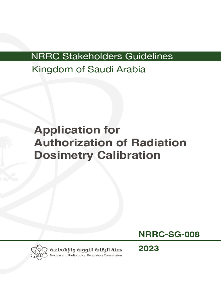 Radiation Dosimetry Calibration Guidelines | PDF | Dosimetry ...