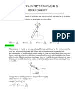 INPHO Question Paper 04-02-2024 | PDF | Ellipse | Orbit
