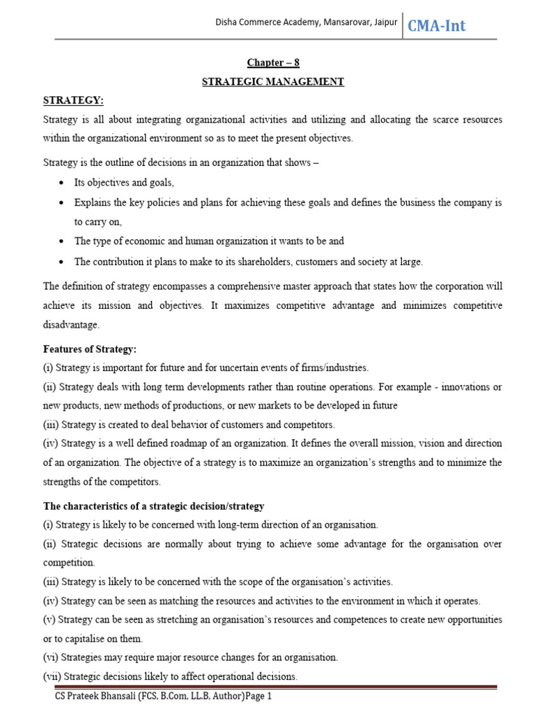 Chapter 8 | PDF | Strategic Management | Swot Analysis