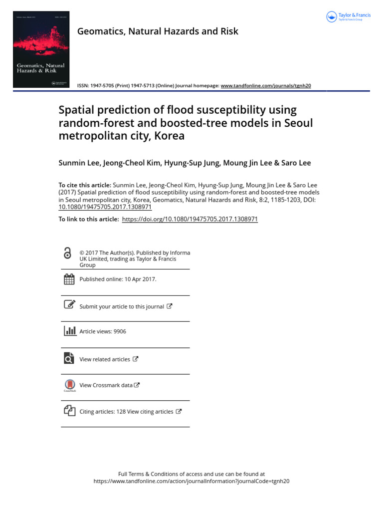 Core Spatial Prediction of Flood Susceptibility Using Random Forest | PDF | Dependent And ...